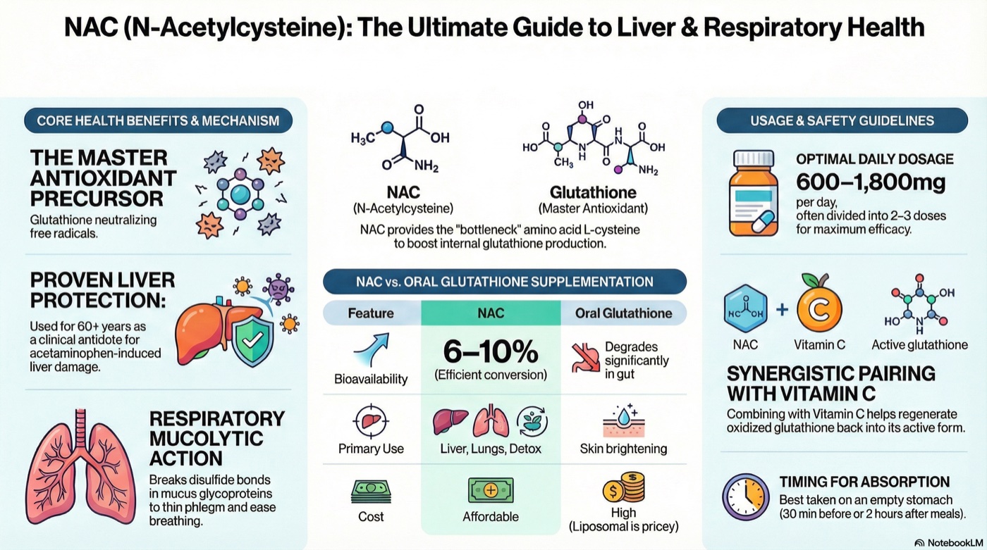 NAC (N-Acetylcysteine) Complete Guide: Liver Detox, Glutathione ...